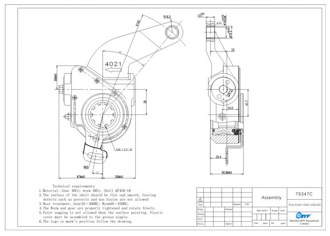 Haldex 1 Hole 10 Teeth Automatic Slack Adjuster 79347 | OEM 1112837 ...