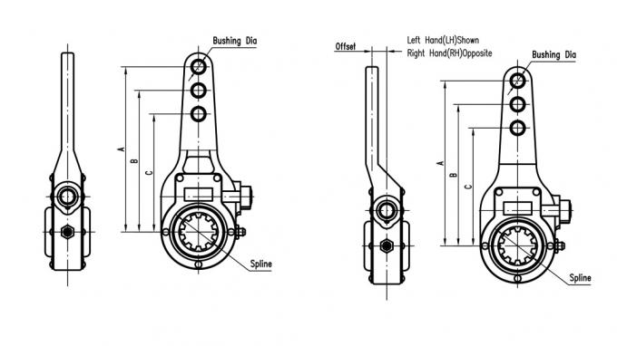 0517465130 BPW 7 Holes 10 Spline Manual Slack Adjuster