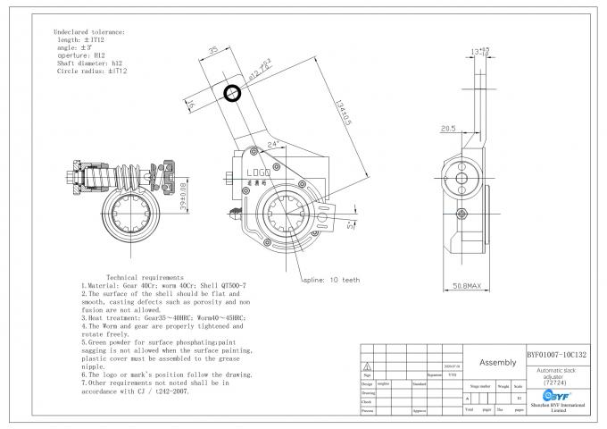 QT450 OEM 1136433 72724 Automatic Brake Slack Adjuster