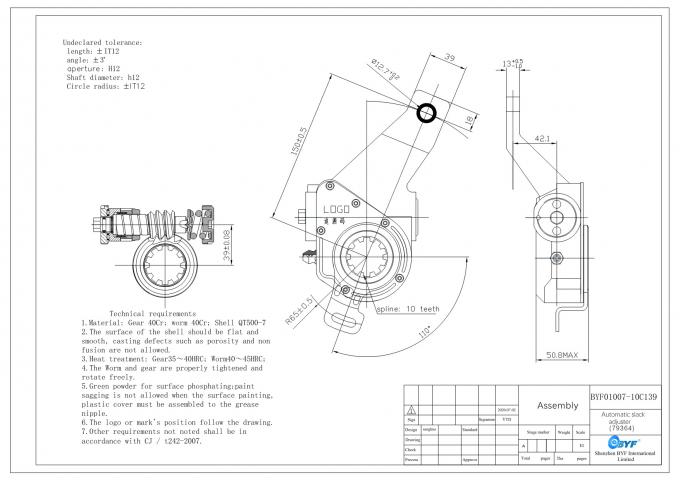 QT450 10 Teeth Automatic Slack Adjuster 79364 For Kamaz
